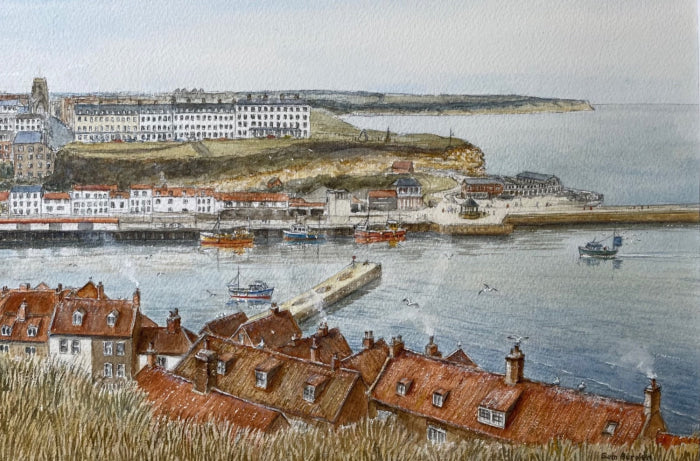 A Whitby Evening - Sam Burden ORIGINAL WATERCOLOUR