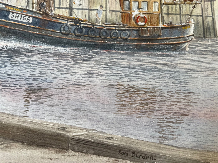 Fishing Boat at Scarborough - Sam Burden ORIGINAL WATERCOLOUR