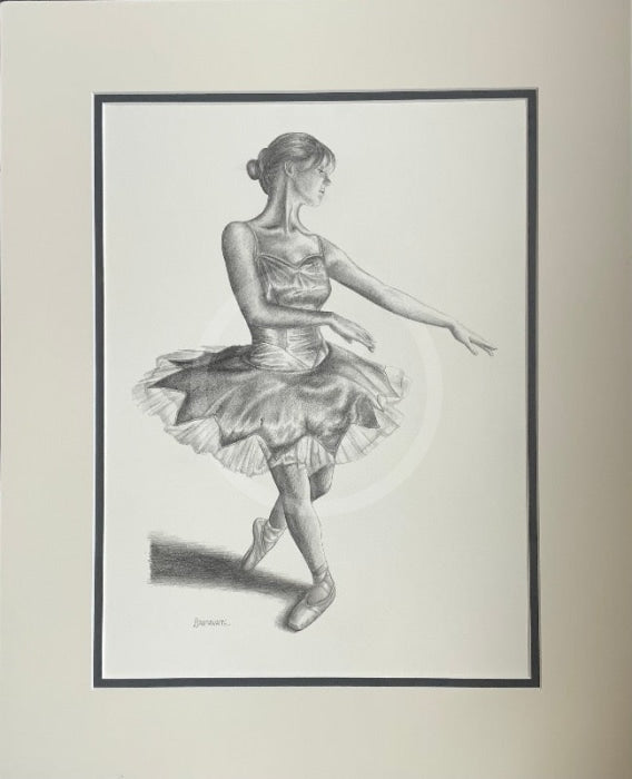ORIGINAL Footlights 3 - Ballet Dancer Drawing by Mark Braithwaite