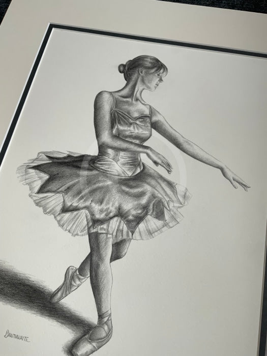ORIGINAL Footlights 3 - Ballet Dancer Drawing by Mark Braithwaite