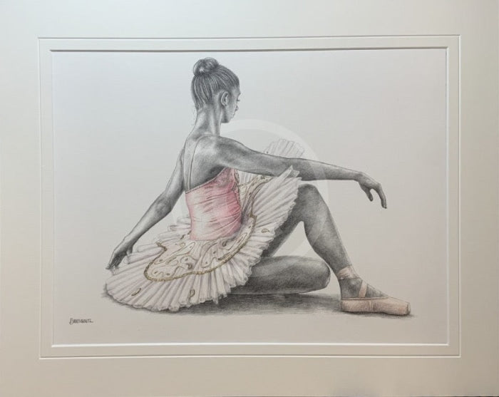 ORIGINAL A Study In Pink 18 - Ballet Dance Drawing by Mark Braithwaite
