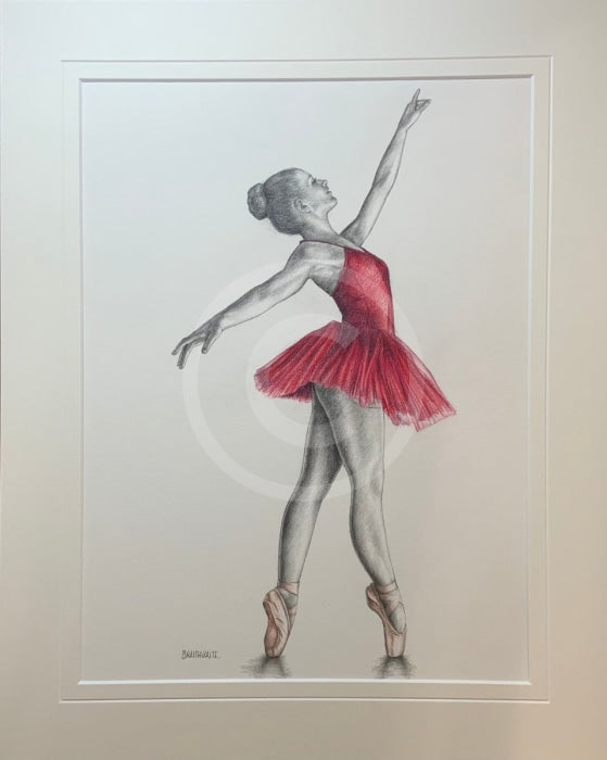 ORIGINAL A Study in Raspberry 2 - Ballet Dance Drawing by Mark Braithw