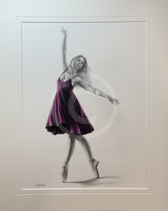 ORIGINAL Dark Magenta 1 - Contemporary Dance Drawing by Mark Braithwai