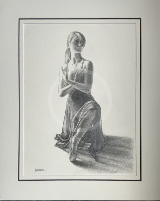 ORIGINAL Poise Study 5 - Ballet Dancer Drawing by Mark Braithwaite