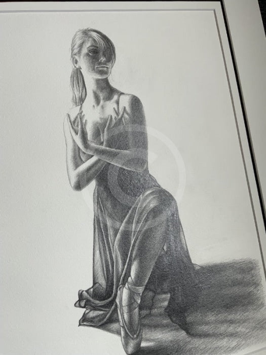 ORIGINAL Poise Study 5 - Ballet Dancer Drawing by Mark Braithwaite