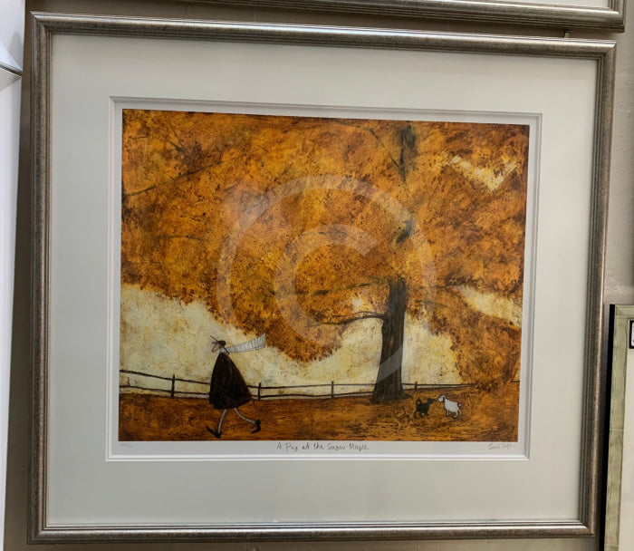 SOLD A Pug at the Sugar Maple by Sam Toft - Framed Limited Edition SEC