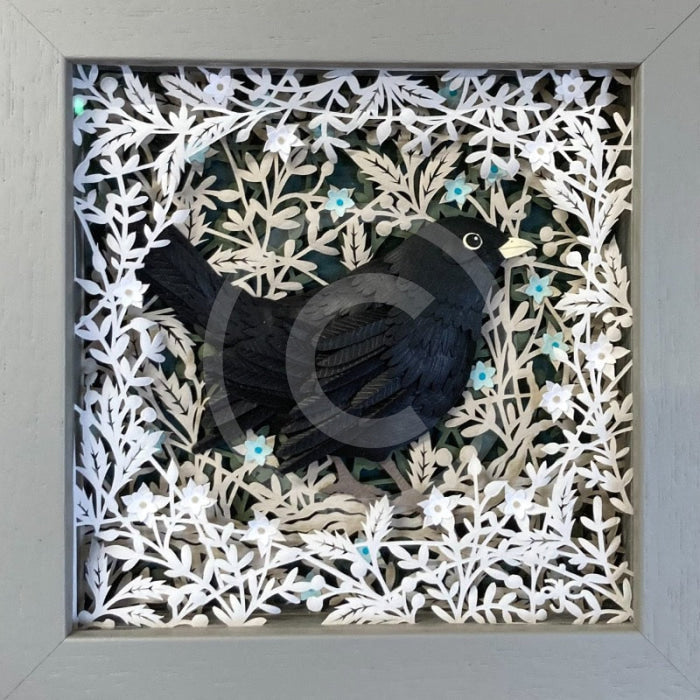 SOLD Original Little Blackbird, Paper Cut by Anna Cook