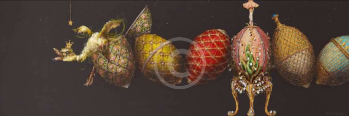 The Jewel and The Crown - Duckling and Faberge Egg Print by Amanda Str