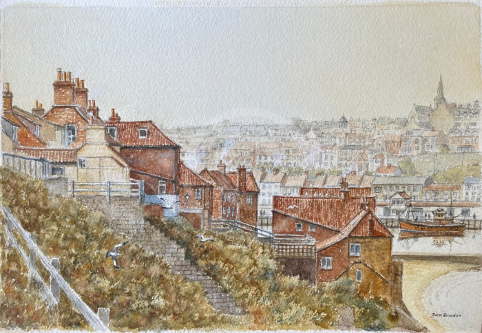 Whitby Seagulls II - Sam Burden ORIGINAL WATERCOLOUR