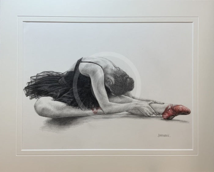 ORIGINAL - The Red Shoes 7; Ballet Dancer Drawing by Mark Braithwaite